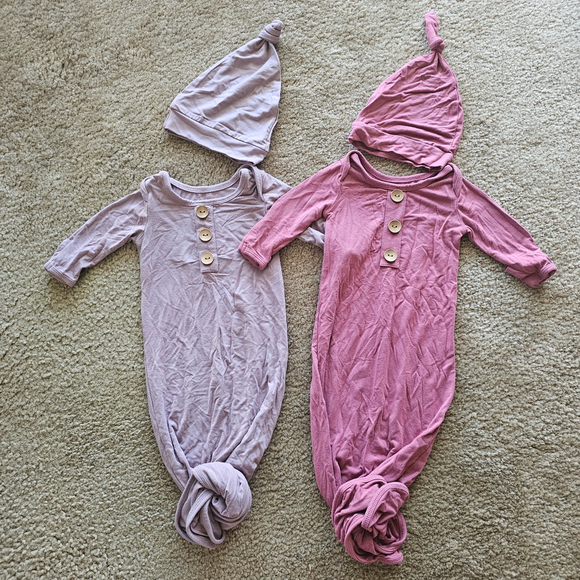 Caden Lane | Pajamas | Caden Lane Bamboo Girls Knotted Gown And Hat ...